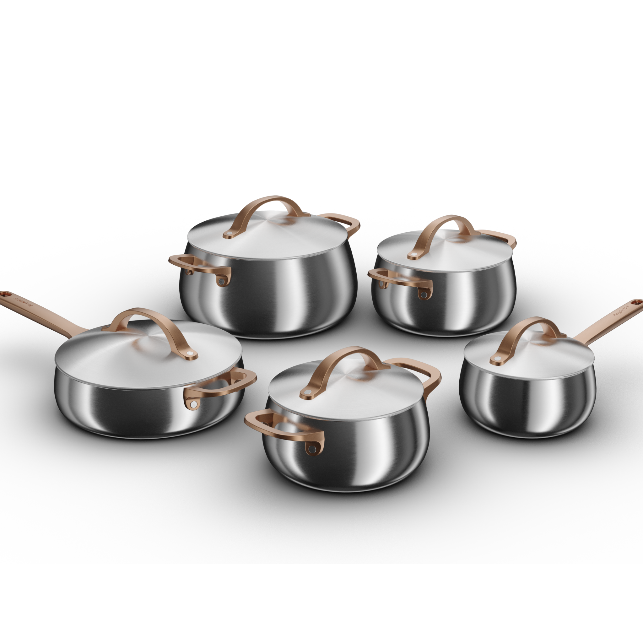 10-Piece Stainless Steel Cookware Set with Lids | Belly | BergHOFF Home
